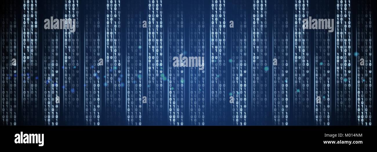 Code binary interface and blue background Stock Photo - Alamy