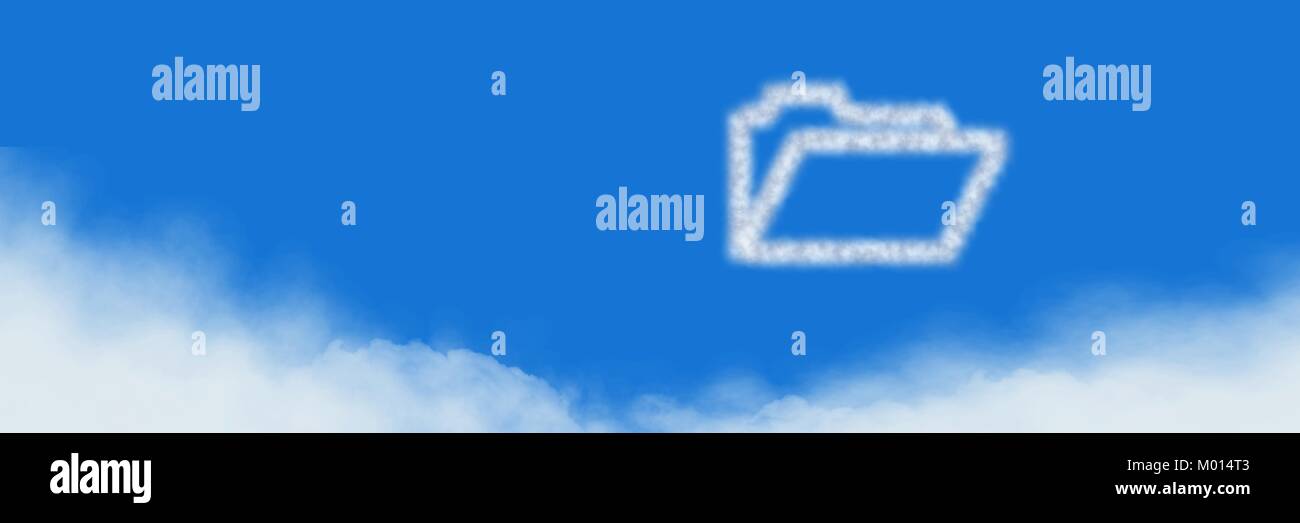 Folder Cloud Icon with sky Stock Photo - Alamy