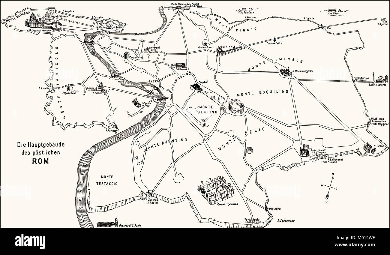 The plan of the Papal Rome Stock Photo - Alamy