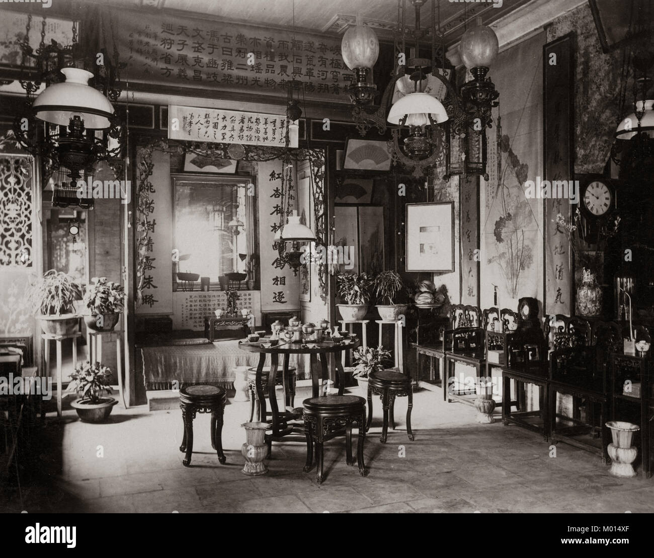 Interior of an affluent Chinese home, Canton, Guangzhou, China, c.1890 ...