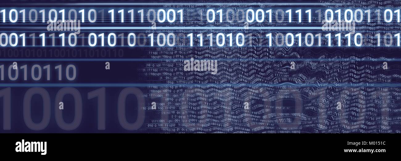 Code binary interface and blue background Stock Photo - Alamy