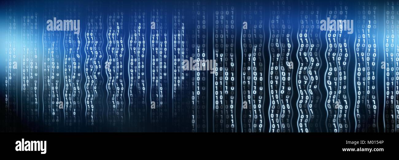 Code binary interface and blue background Stock Photo - Alamy