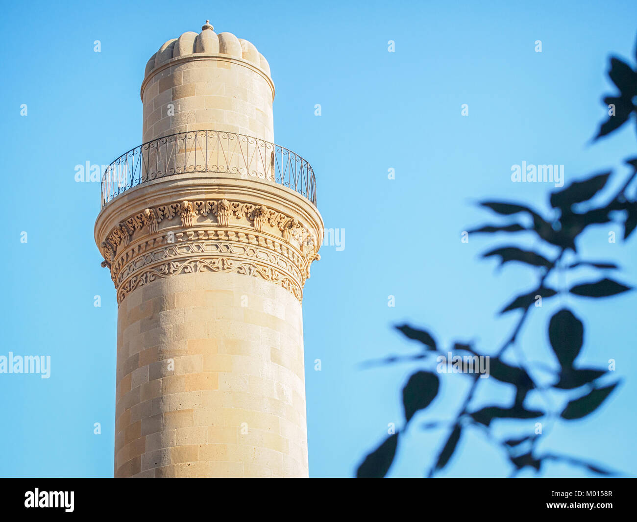 Ancient minaret of Muhammad Mosque in Baku old town Stock Photo - Alamy