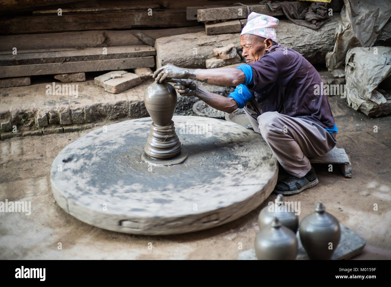 Pottery square, Bhaktapur, Nepal Stock Photo - Alamy