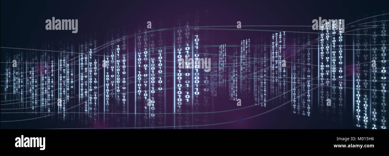 Code binary interface and purple background Stock Photo - Alamy