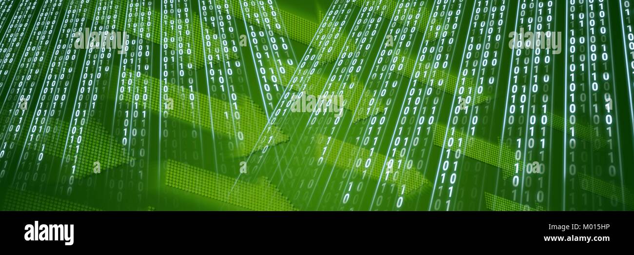 Code binary interface and green background Stock Photo - Alamy