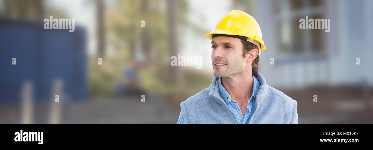 Construction Worker on building site Stock Photo - Alamy