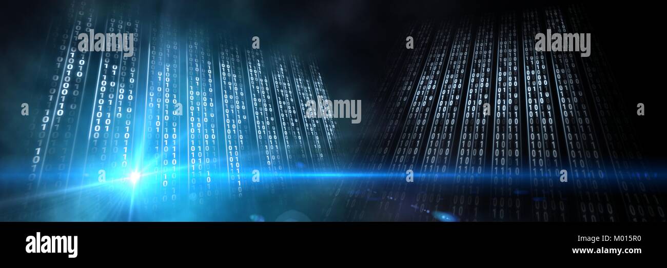 Code binary interface and dark perspective background Stock Photo - Alamy