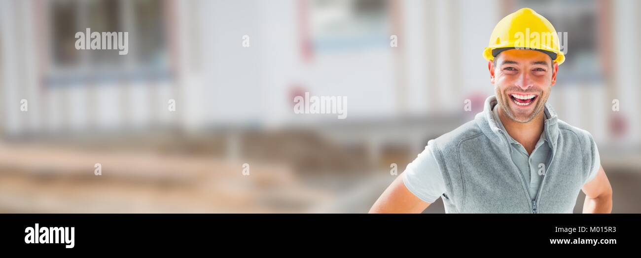 Construction Worker on building site Stock Photo - Alamy