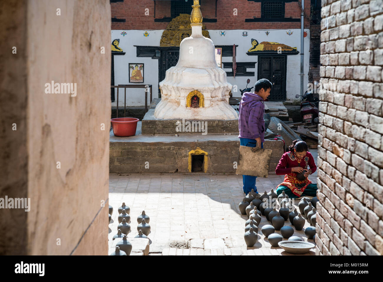 Pottery square, Bhaktapur, Nepal Stock Photo - Alamy