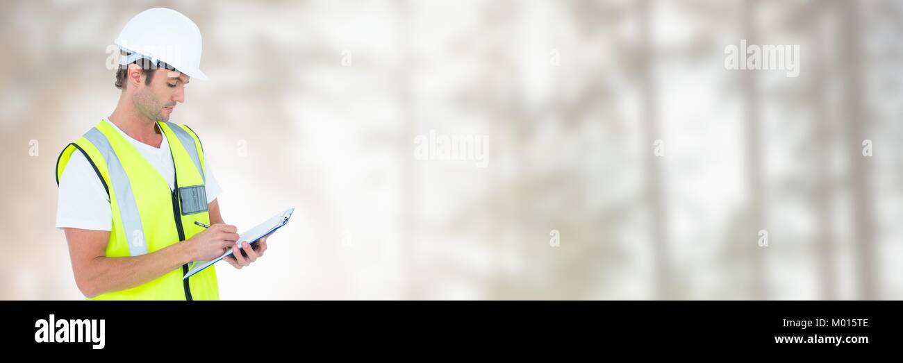 Construction worker using manual hi-res stock photography and images ...