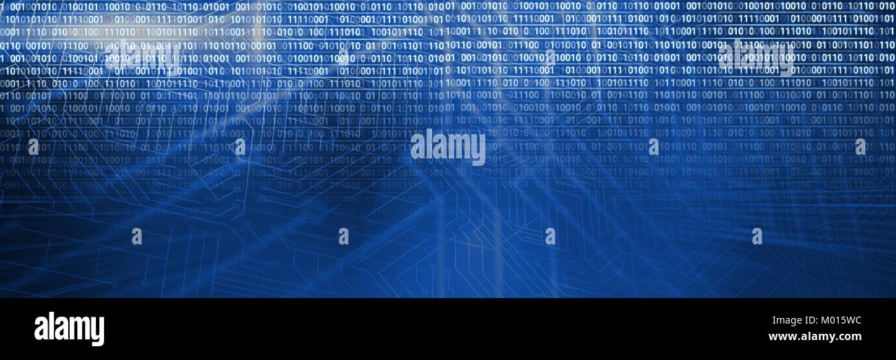 Code binary interface and blue background Stock Photo - Alamy