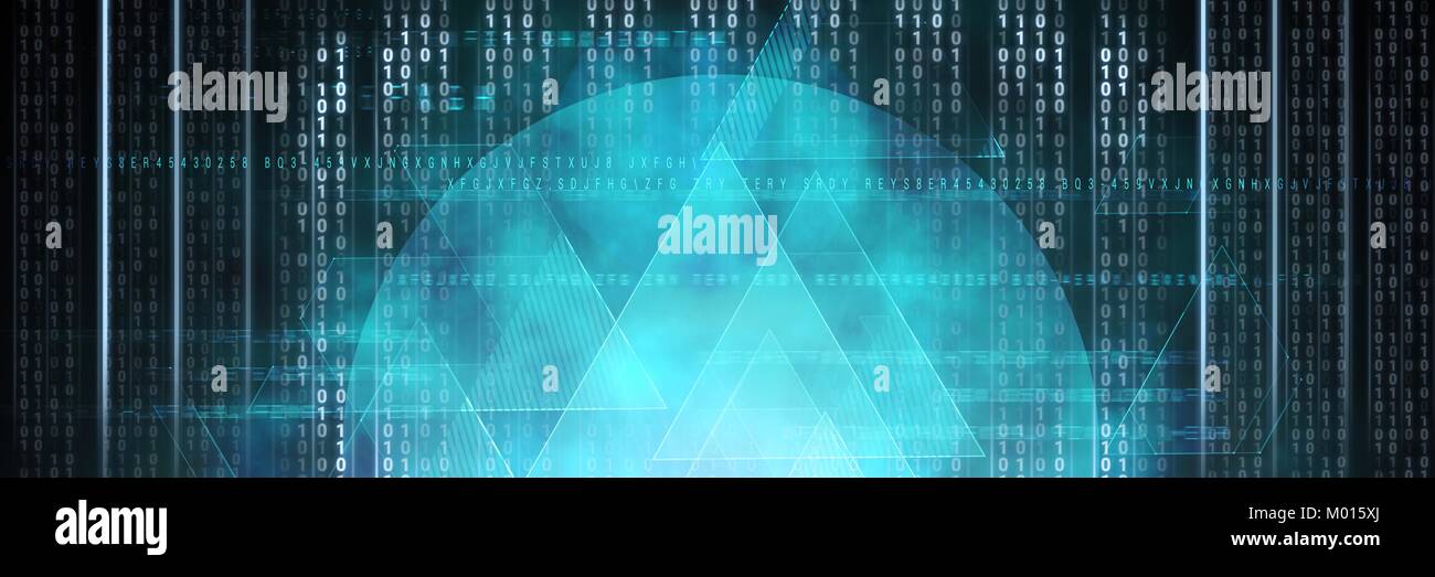 Code binary interface and turquoise background Stock Photo - Alamy
