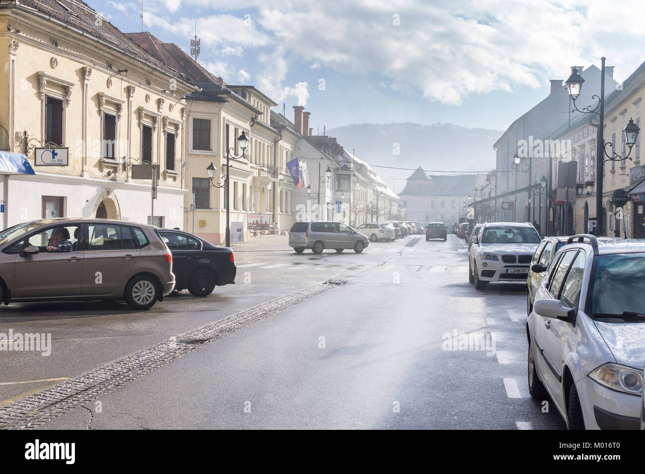 Downtown, Brezice, Slovenia Stock Photo - Alamy
