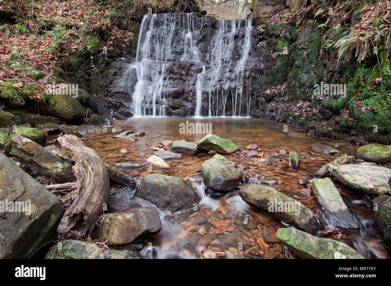 Tiger's Clough waterfall in landscape Stock Photo - Alamy
