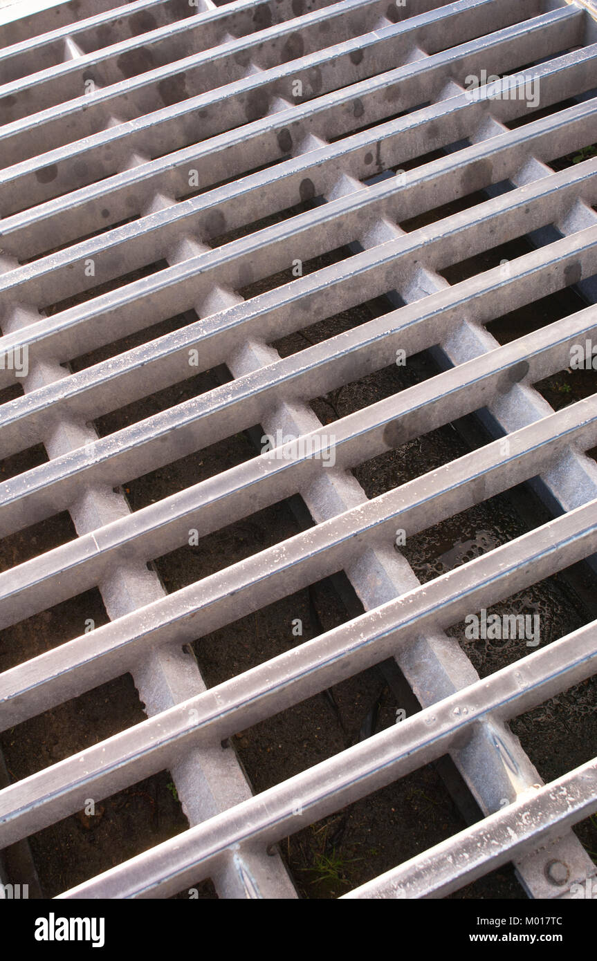 Close-up of a steel cattle grid - John Gollop Stock Photo - Alamy