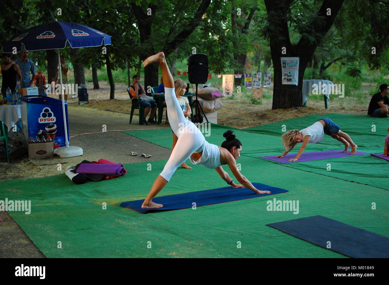 Russia, Volgodonsk - may 19, 2015: Yoga classes Gymnastics for the body ...