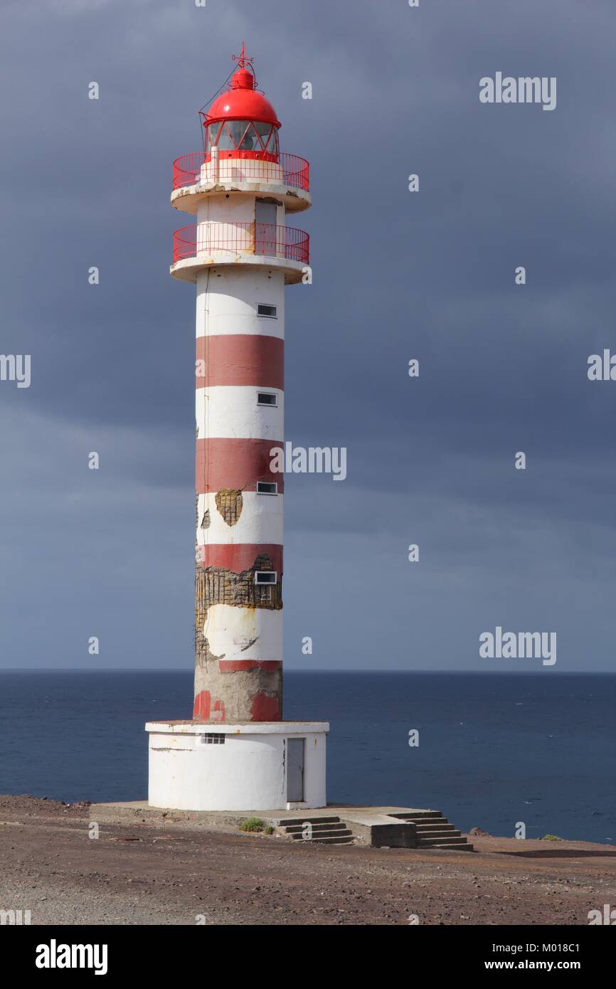 Gran Canaria lighthouse - Punta Sardina landmark beacon Stock Photo - Alamy