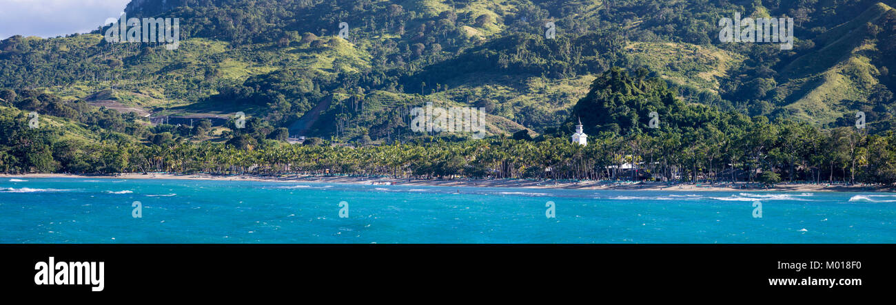 Panorama of the beaches, coast, and mountains of the Dominican Republic ...