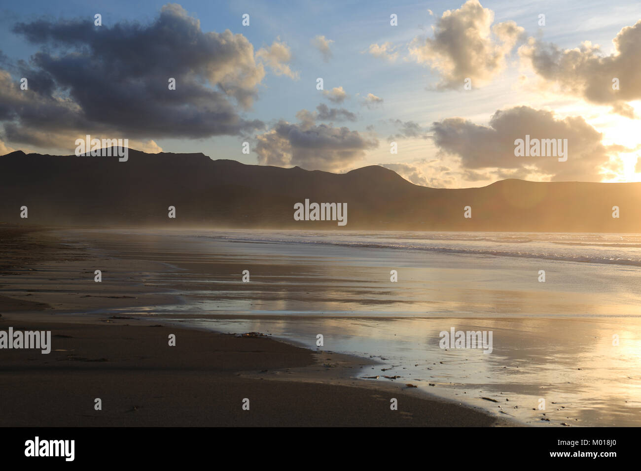 Sunset beach scene in coastal Ireland Stock Photo - Alamy