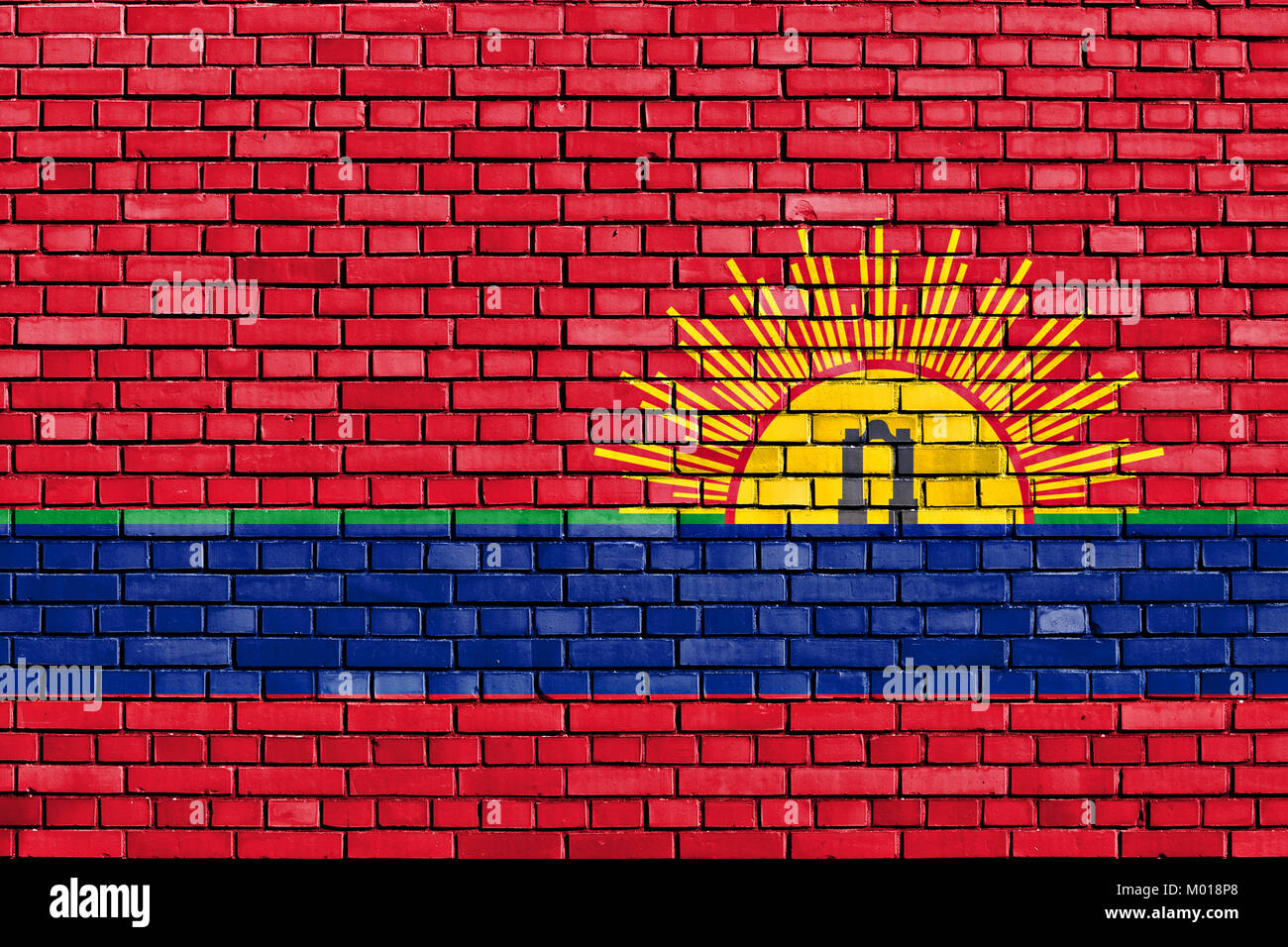 flag of Carabobo State painted on brick wall Stock Photo - Alamy