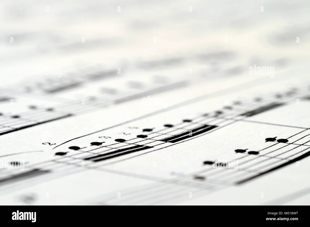 Music score background : piano notes close up Stock Photo - Alamy