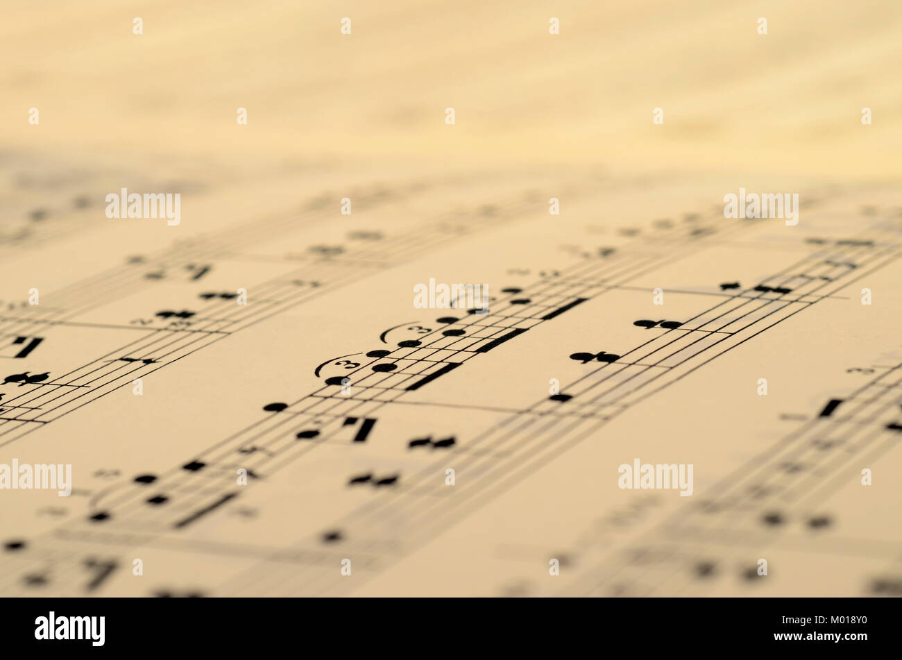 Close up of Music score background : piano notes Stock Photo - Alamy