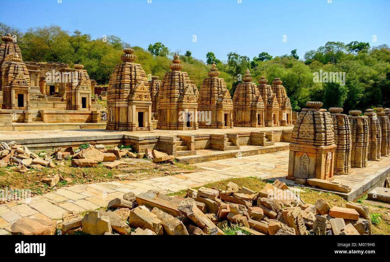Bateshwar Hindu temple ruins Madhya pradesh India Stock Photo - Alamy