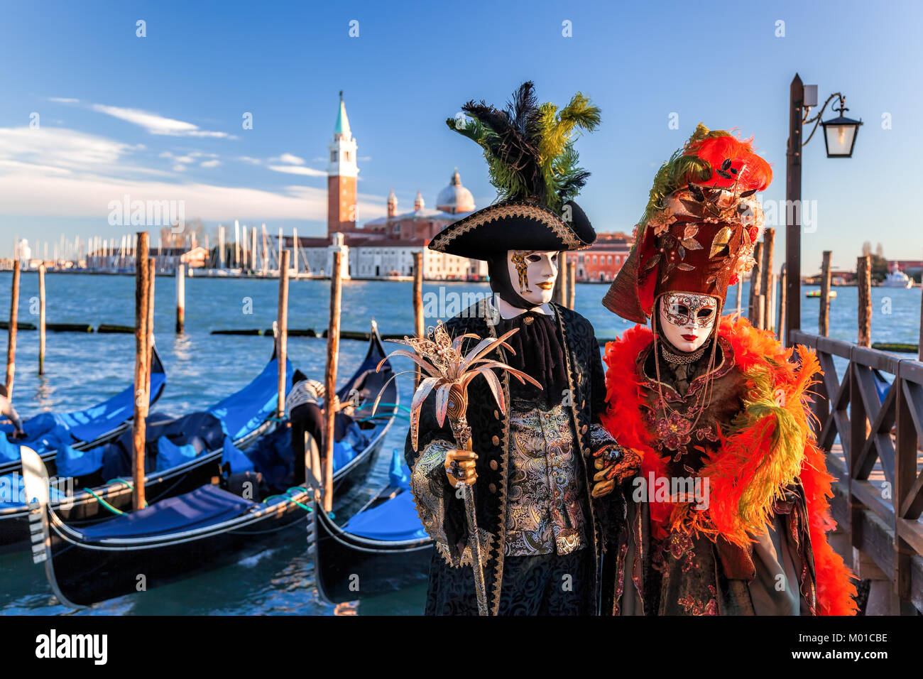 Colorful carnival masks at a traditional festival in Venice, Italy ...