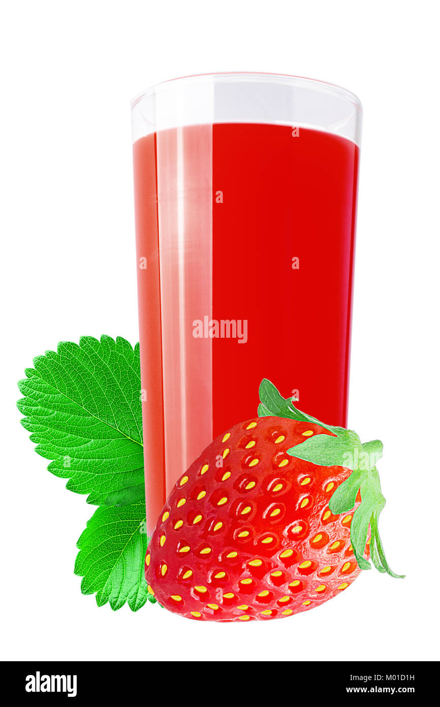 Isolated drink.Strawberry juice isolated on white background as a ...