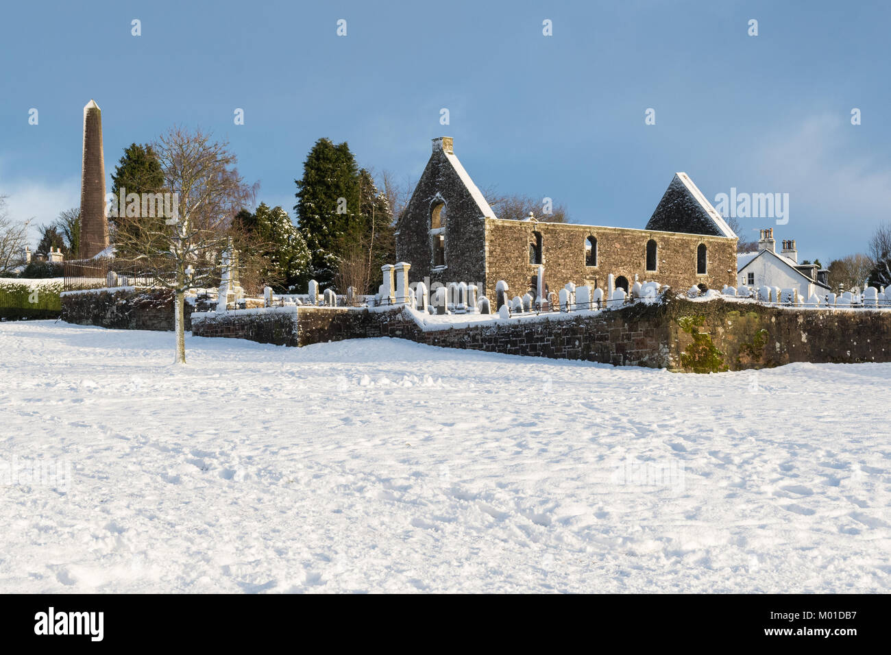 Old Kirk and graveyard, and Buchanan Monument, Killearn, Stirlingshire ...