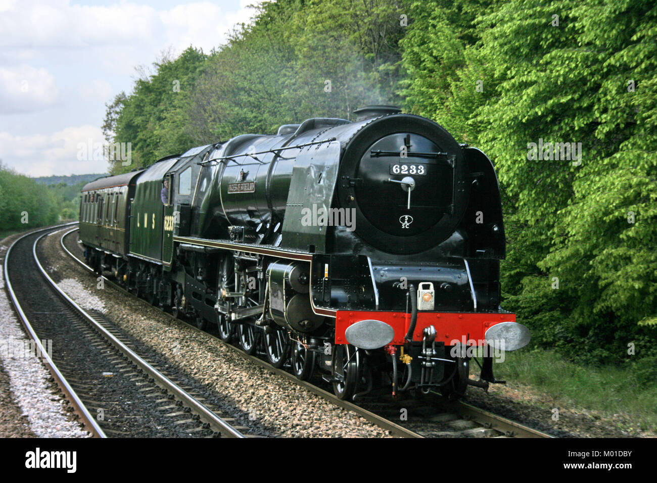 LMS Pacific Steam Locomotive No. 6233 Duchess of Sutherland at Deighton ...