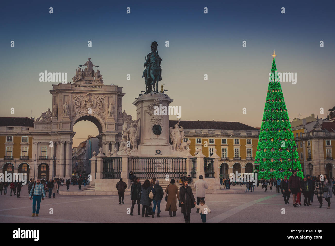 Christmas Tree at Praça do Comercio, Lisbon, Portugal Stock Photo - Alamy