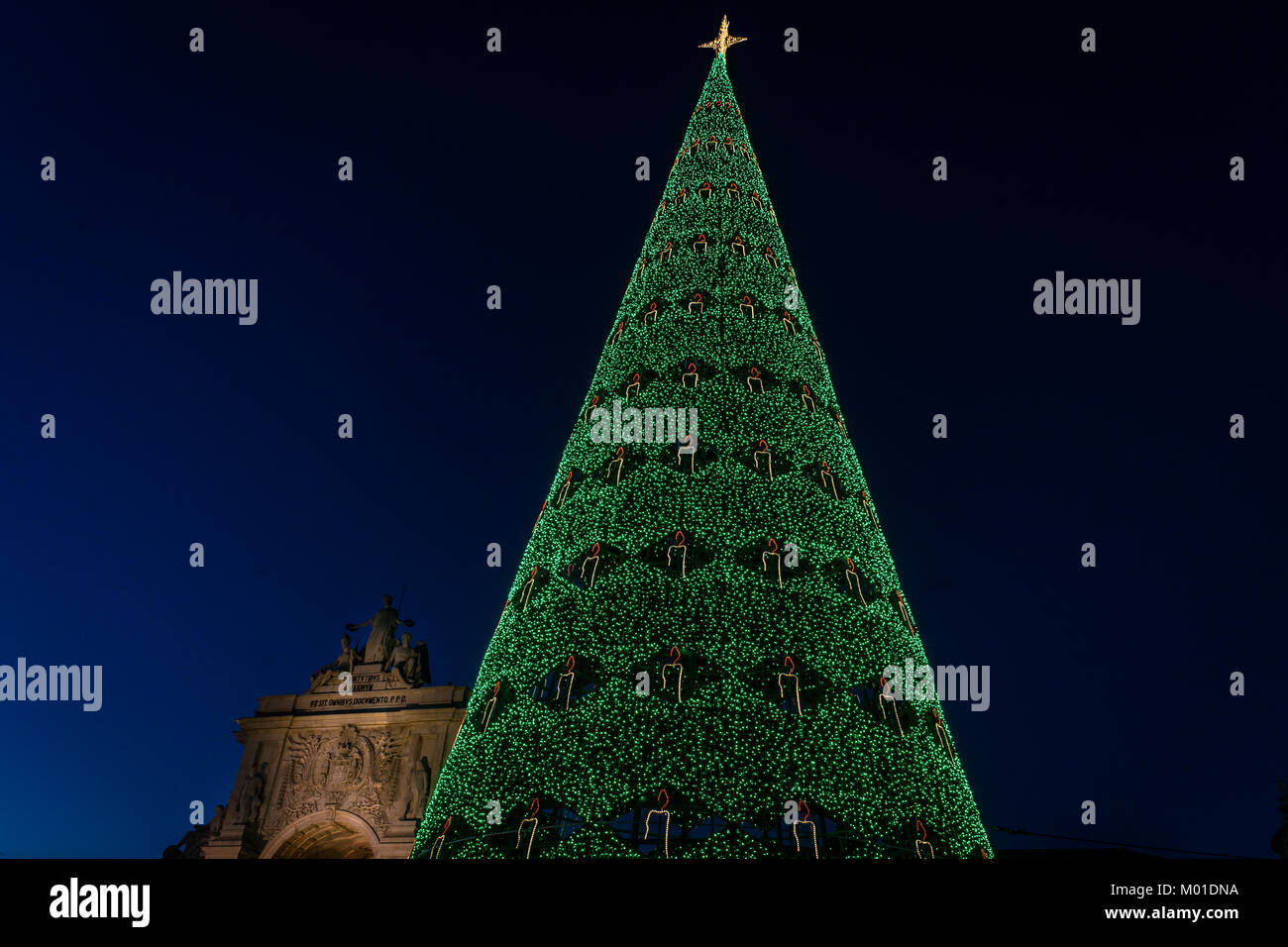 Christmas Tree at Praça do Comercio, Lisbon, Portugal Stock Photo - Alamy