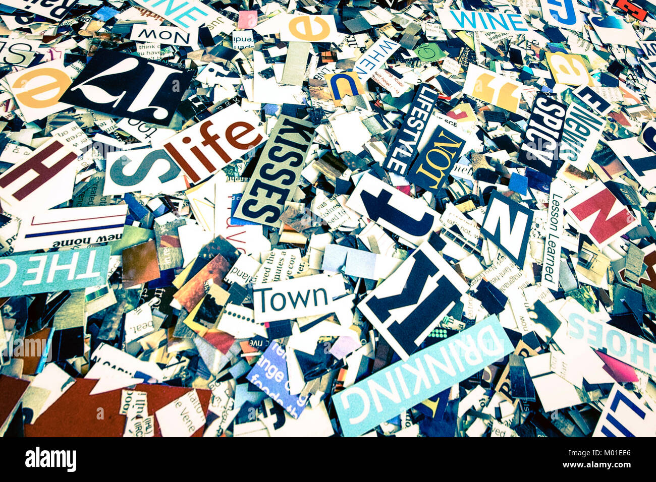 a random pile on words and letters Stock Photo - Alamy