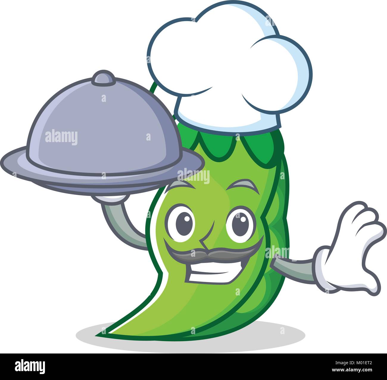 Chef with food peas mascot cartoon style Stock Vector Image & Art - Alamy