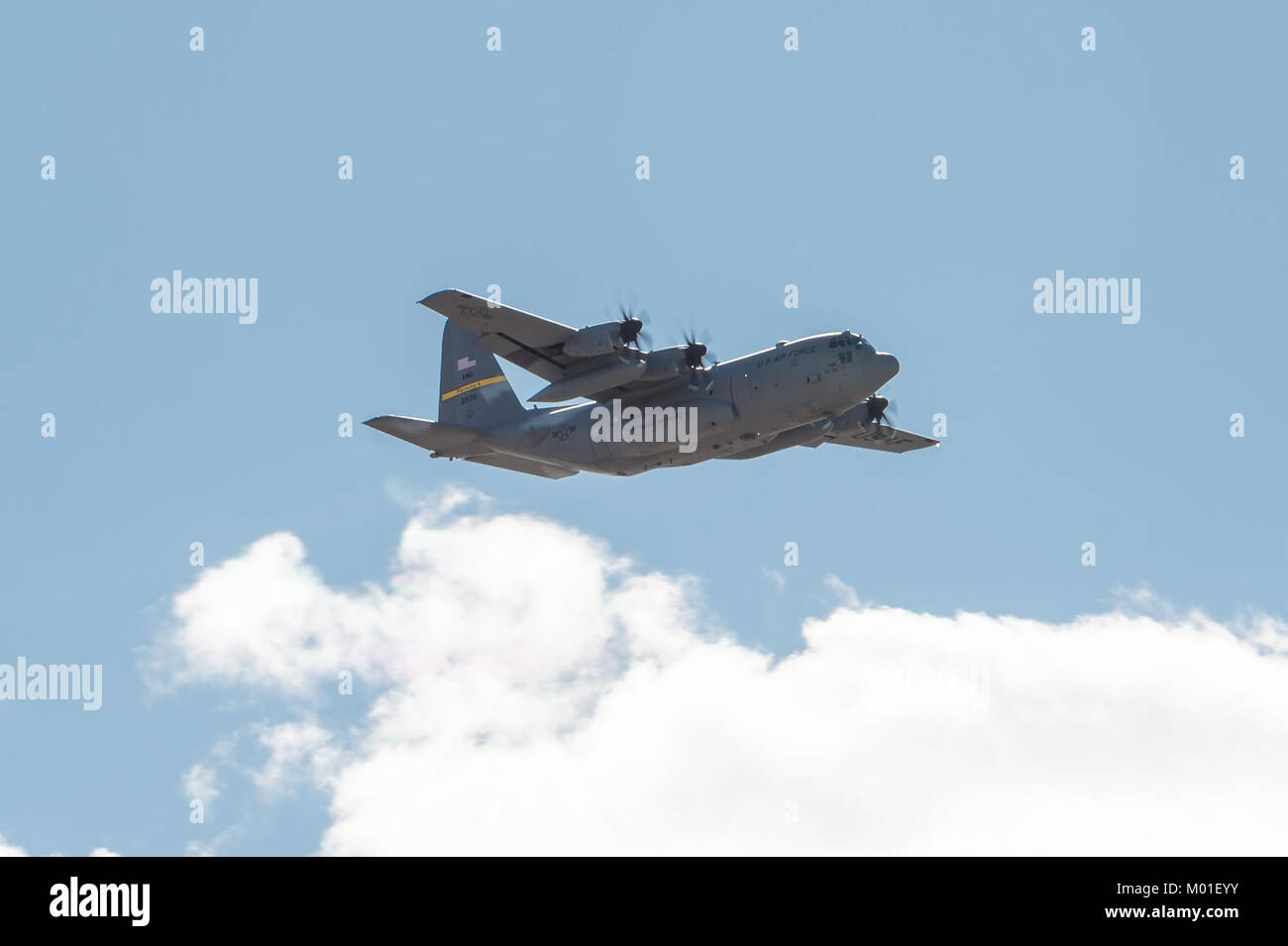 A Wyoming Air National Guard C-130H modified with T-56 Rolls-Royce 3.5 ...