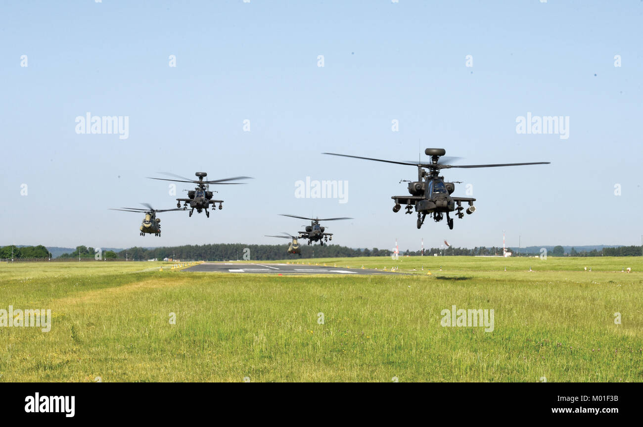 Helicopters from 1st Battalion, 3rd Aviation Regiment, 12th Combat ...