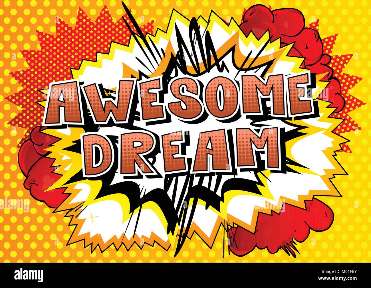 Awesome Dream - Comic book style word on abstract background Stock ...