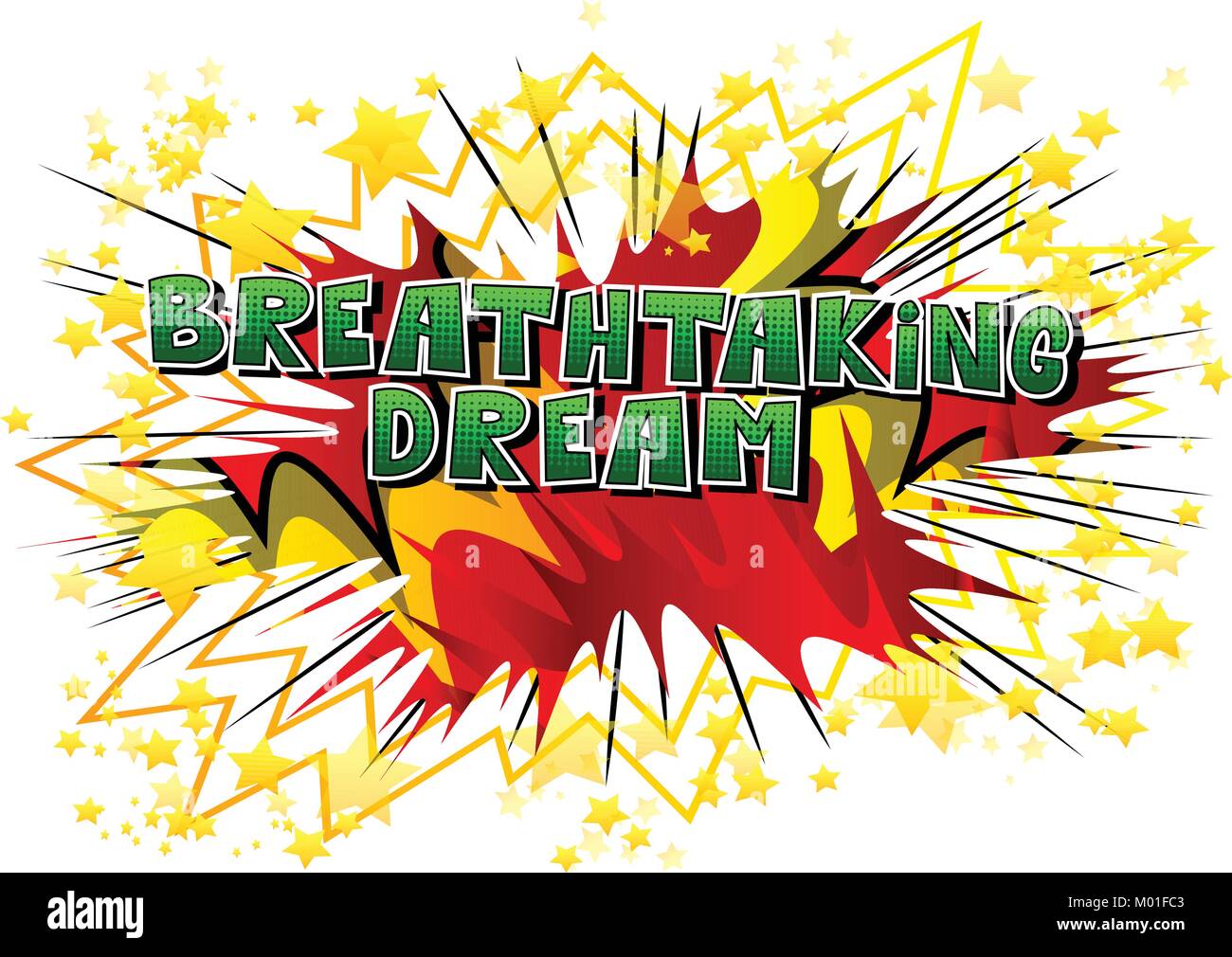 Breathtaking Dream - Comic book style word on abstract background Stock ...