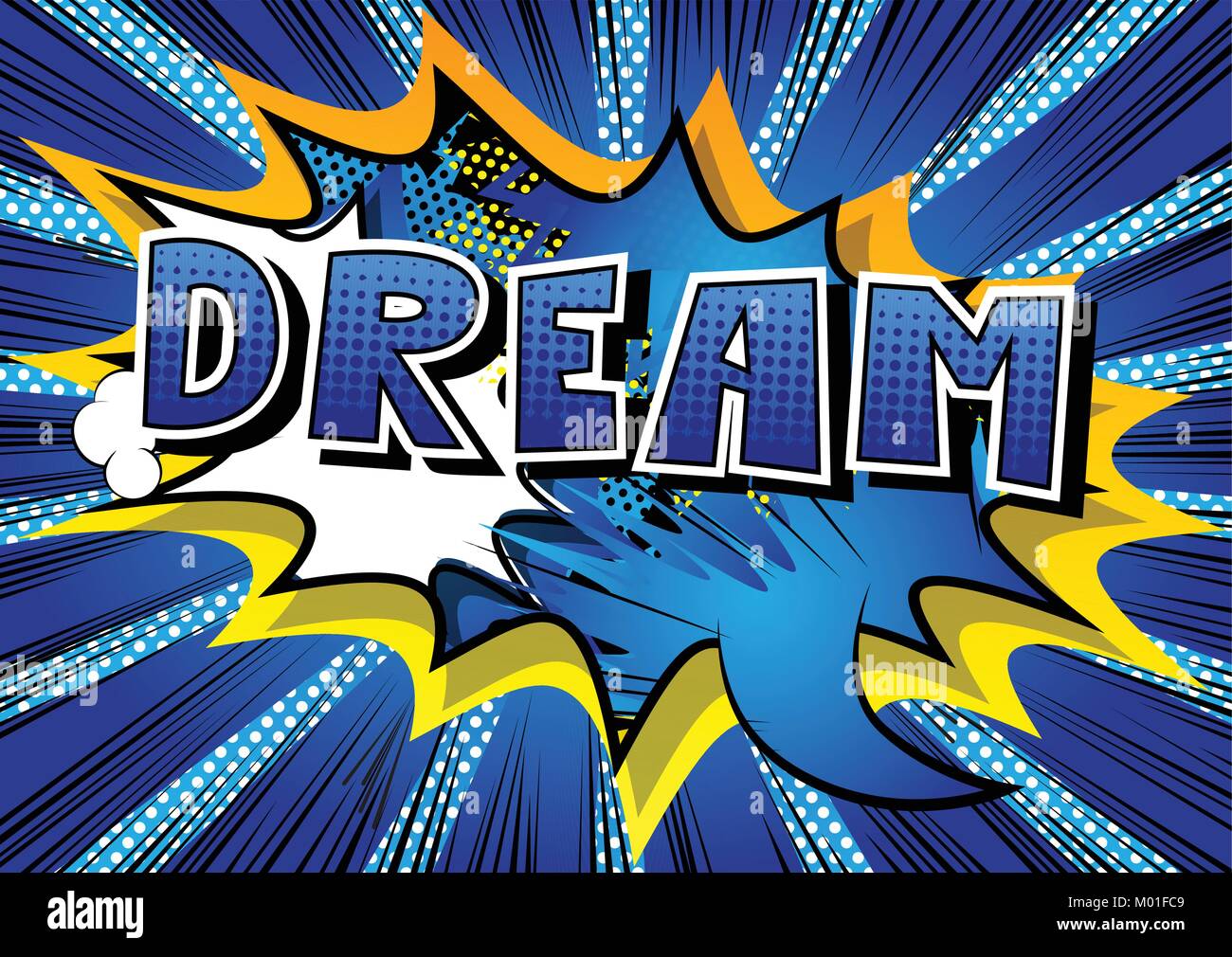 Dream - Comic book style word on abstract background Stock Vector Image ...