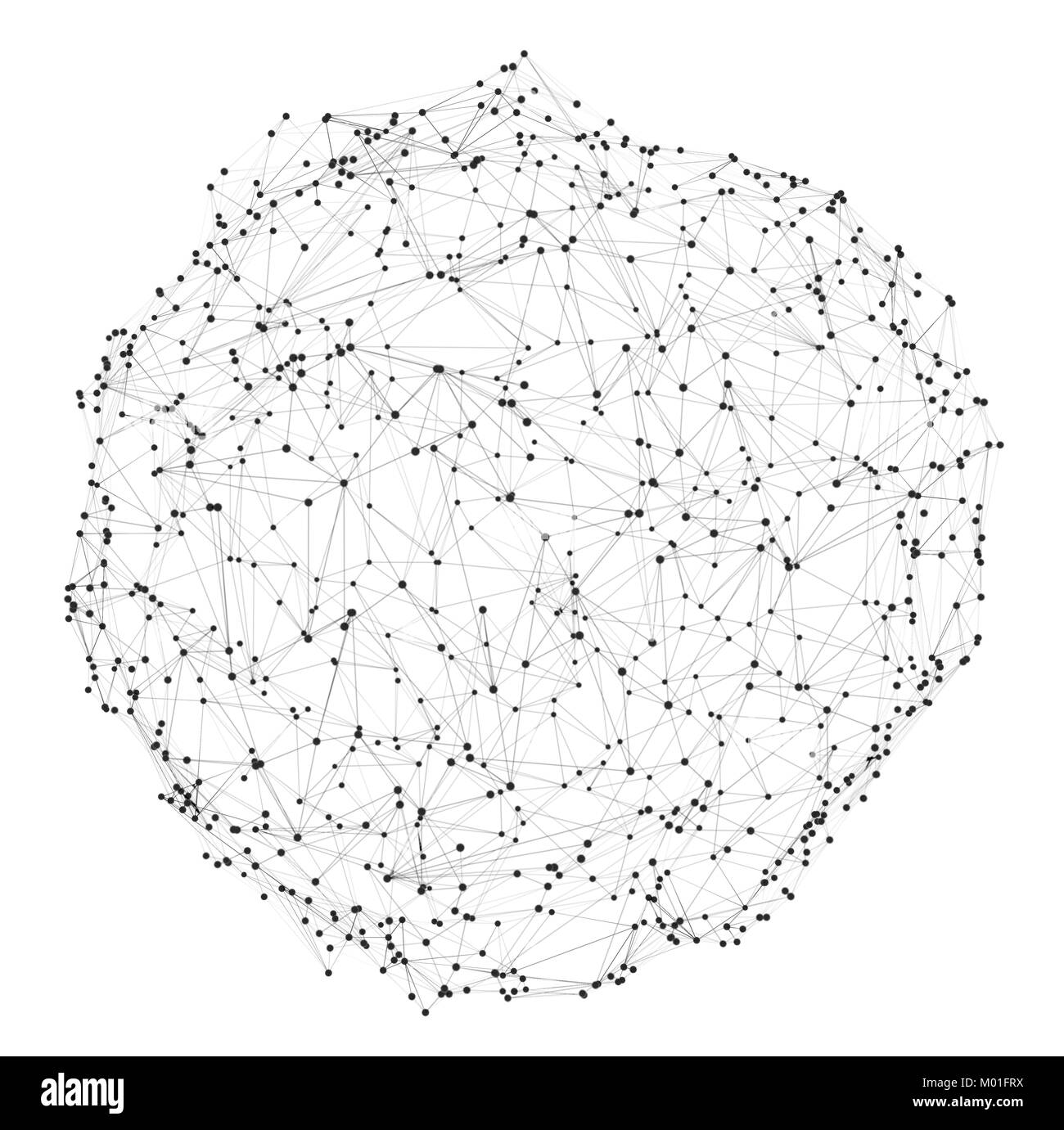 Sphere with Connected Lines and Dots Stock Photo - Alamy