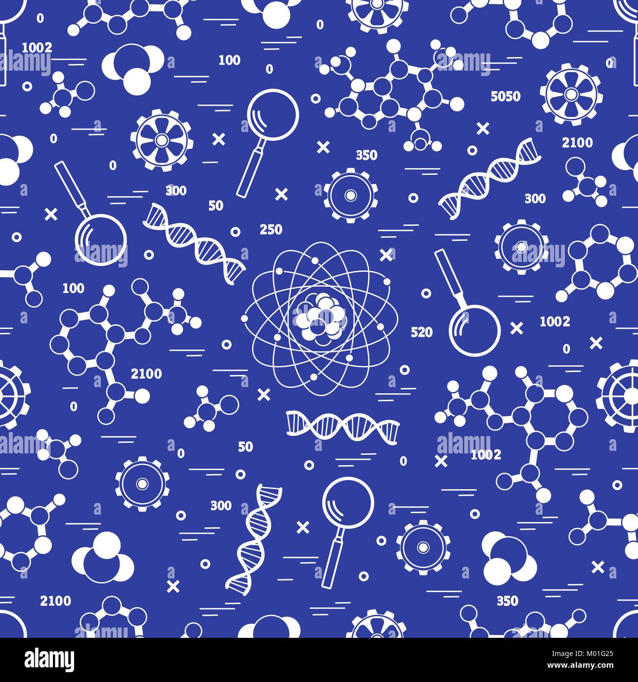 Seamless pattern with variety scientific, education elements. Design ...