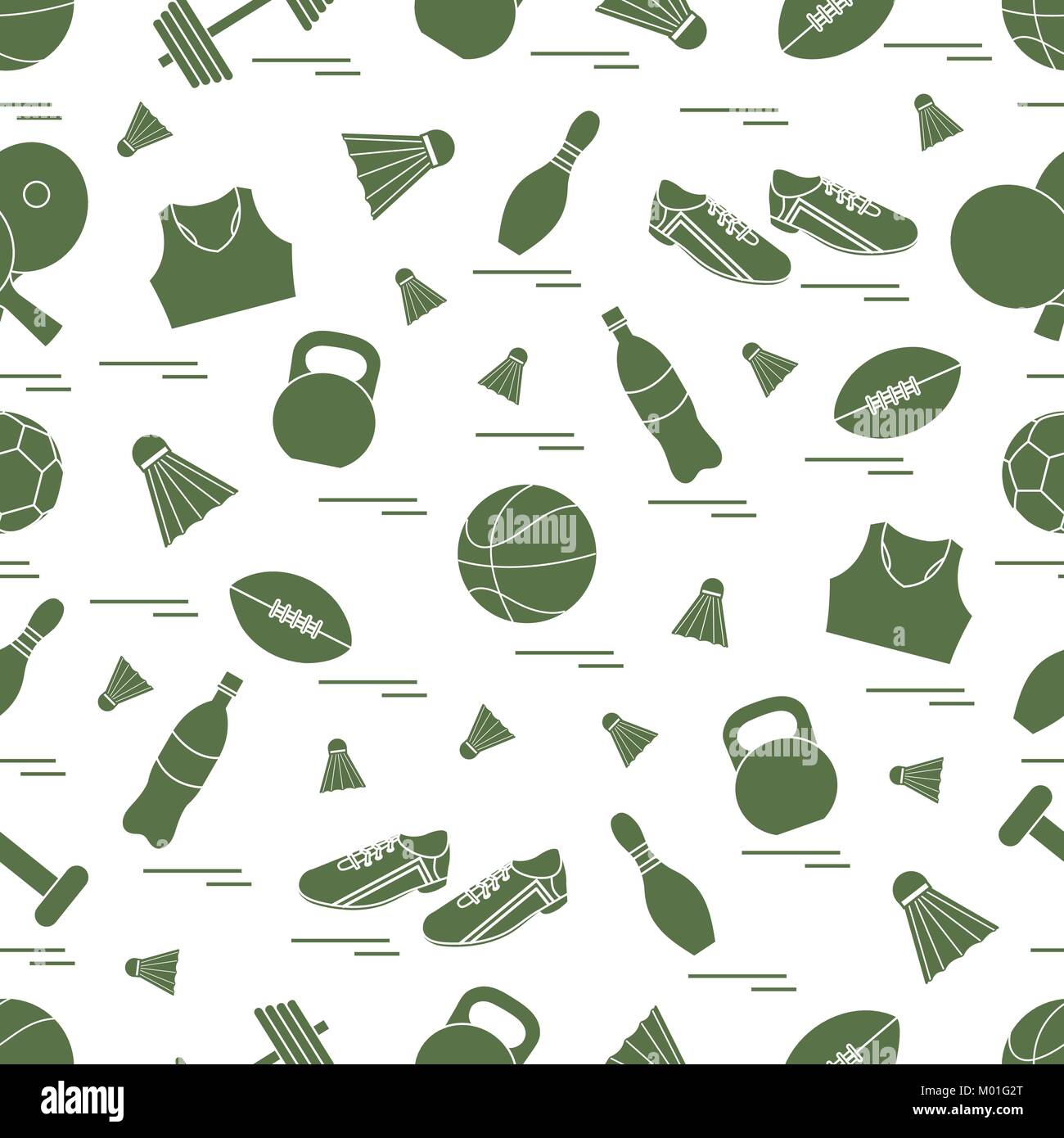 Seamless pattern on the sports theme. Vector illustration sports and ...