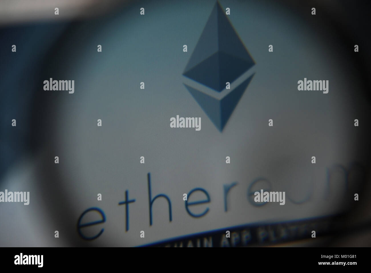 The Ethereum website it seen through a magnifying glass Stock Photo - Alamy