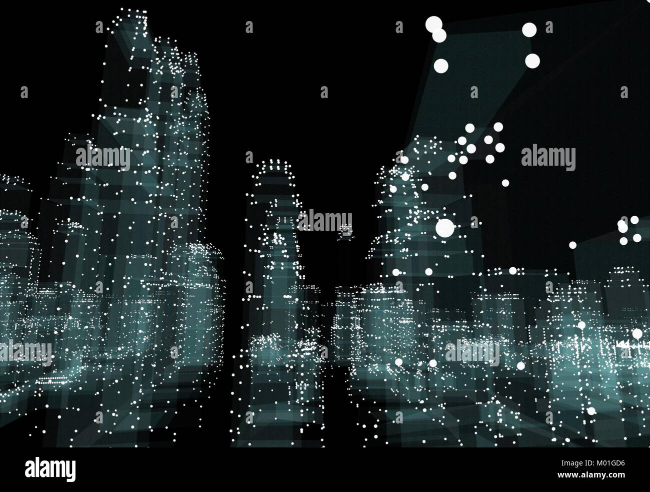 Abstract 3d city rendering Stock Photo - Alamy