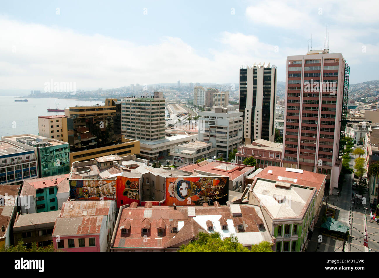 Commercial Buildings - Valparaiso - Chile Stock Photo - Alamy