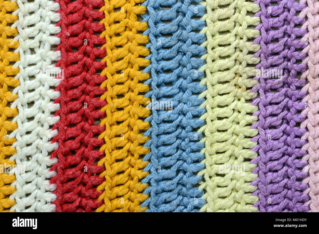 Crochet texture of handmade oven cloth with stipes Stock Photo - Alamy