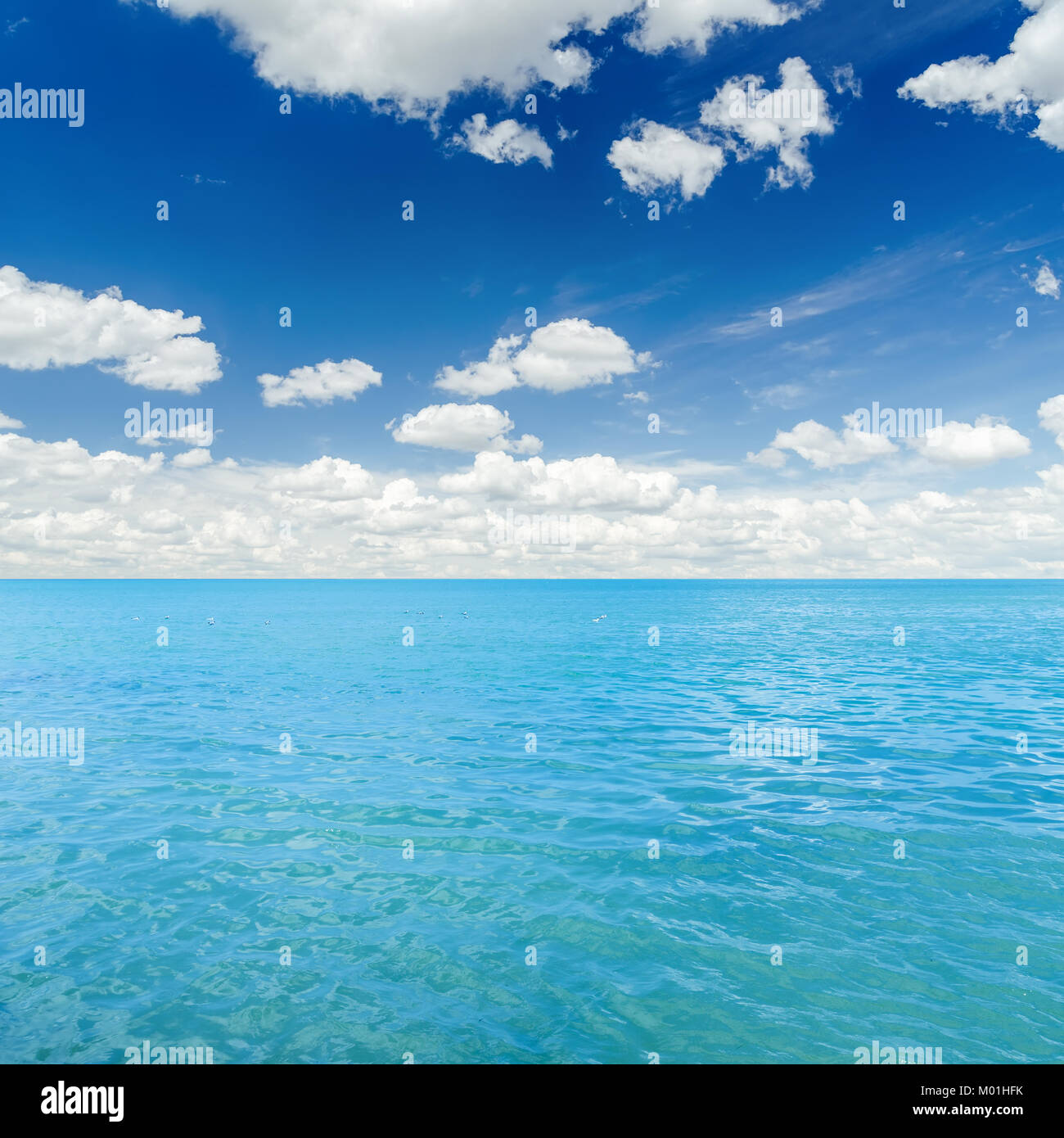deep blue sky with clouds and sea Stock Photo - Alamy