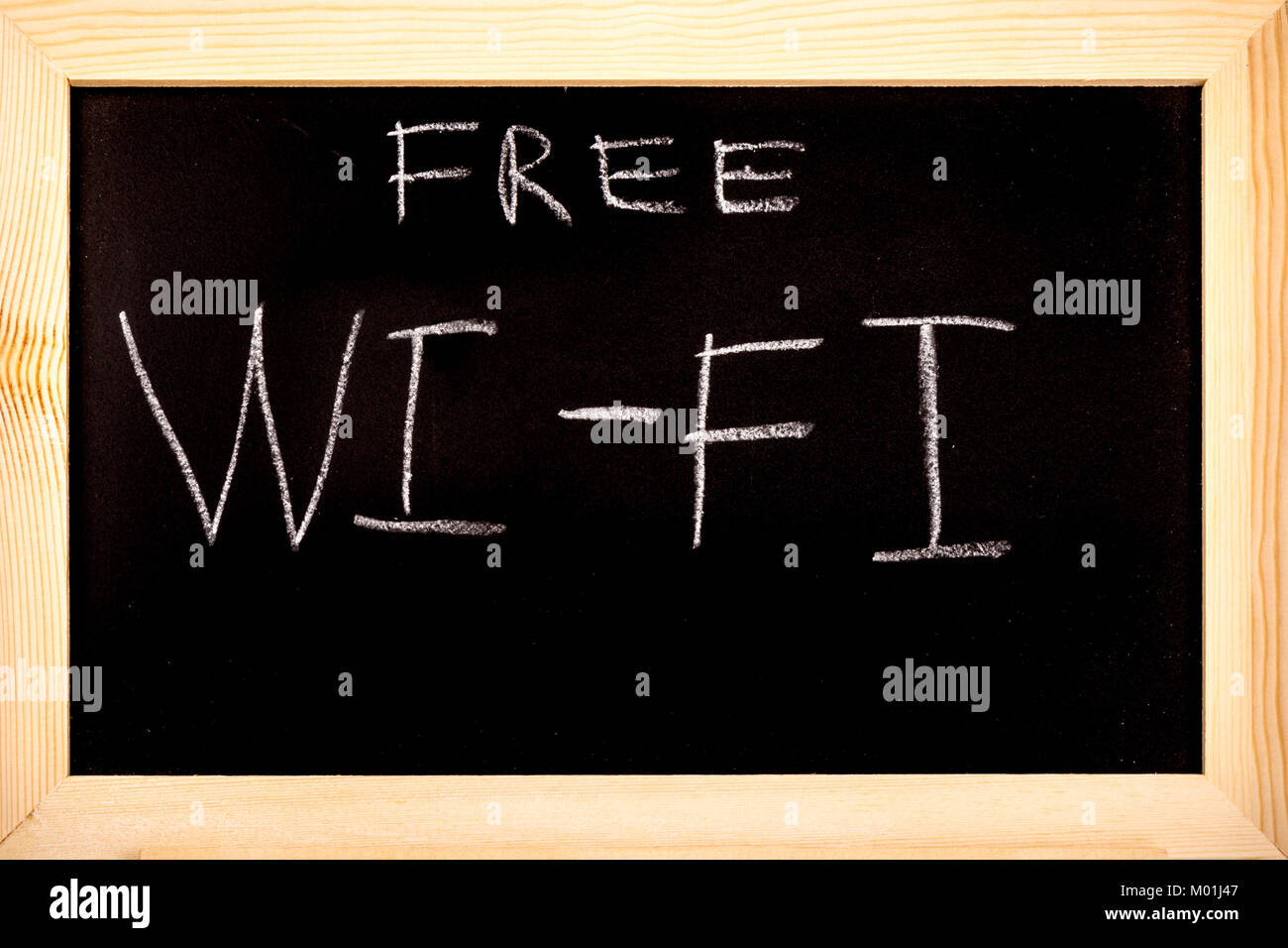 Chalkboard advertising free wifi Stock Photo - Alamy